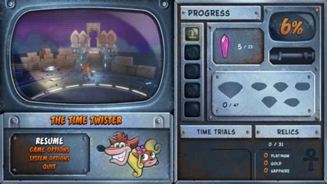 Crash Bandicoot N Sane Trilogy Interface In Game Video Game Ui