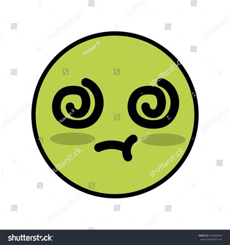 Cute Kawaii Beautiful Face Dizzy Crazy Stock Vector Royalty Free
