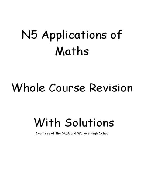 N5 Applications Of Maths With Solutions 4 Pdf Pdf Linear