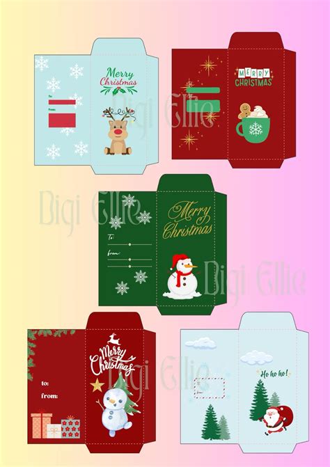 Christmas Money Envelopes Christmas Envelope Template Christmas Money Money Envelopes