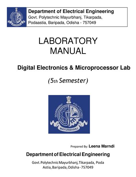 Digital Microprocessor Lab Manual 5th Sem Laboratory Manual Digital