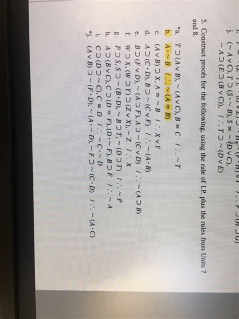 Solved 5 Construct Proofs For The Following Using The Rule