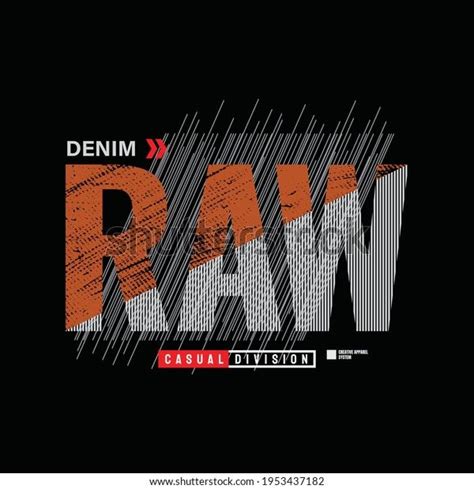 Vektor Stok Vector Illustration Letter Graphics Raw Denim Tanpa