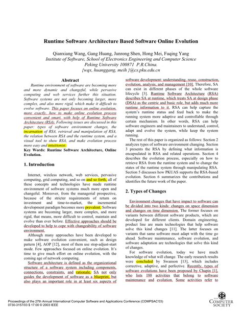 Pdf Runtime Software Architecture Based Software Online Evolution