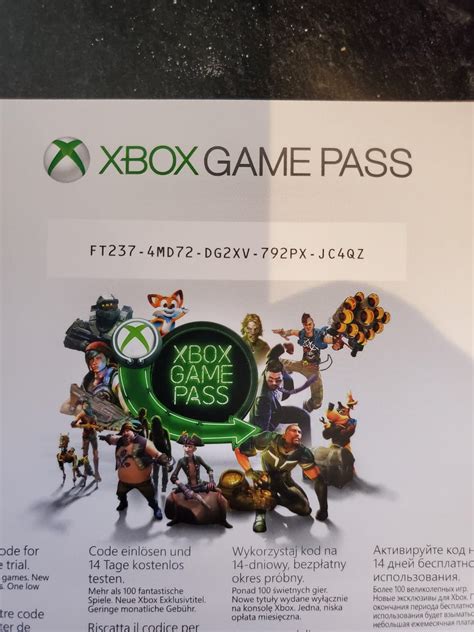 14 day game pass code r xboxone