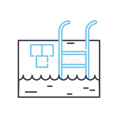 Swimming Pool Line Icon Outline Symbol Vector Illustration Concept