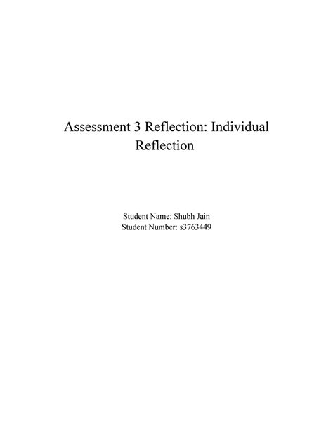Assessment 3 Reflection Individual Reflection Assessment 3 Reflection Individual Reflection Assessment 3 Reflection Individual Reflection Assessment 3 Reflection Individual Reflection