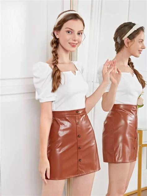Leather Skirt Summer Faux Leather Skirt Pu Leather Leather Skirts