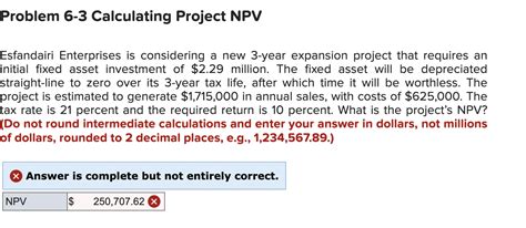 Solved Problem 6 3 ﻿calculating Project Npvesfandairi