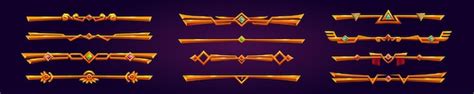 Free Vector Golden Fantasy Game Border Ui Button Frame Design Medieval Gold Metal Interface