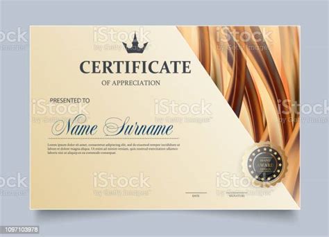 감사 서식 파일의 인증서입니다 클래식 스타일입니다 고급 스러움과 현대적인 스타일입니다 벡터 일러스트 레이 션 증명서에 대한 스톡 벡터 아트 및 기타 이미지 Istock