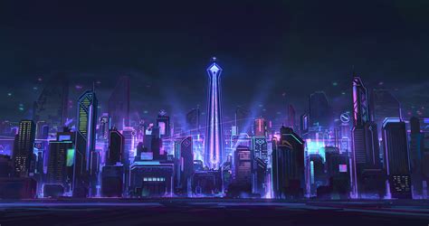 Purple City Wallpaper 1920x1080