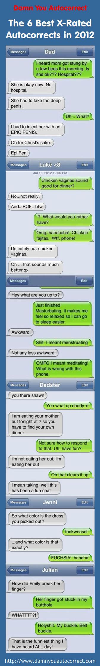 Damn You Autocorrect The Best X Rated Autocorrects In Infographic A Day