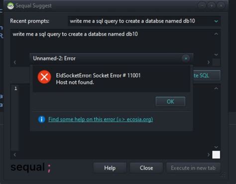 How Can I Fix This Error When Trying To Use Sequal Suggest In Heidisql Rsql