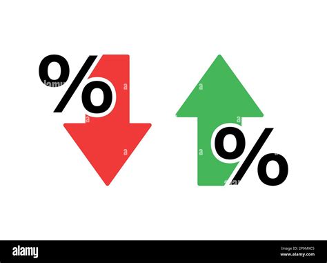 Growth Profit Icon In Flat Style Percentage Arrow Up And Down Vector Illustration On Isolated