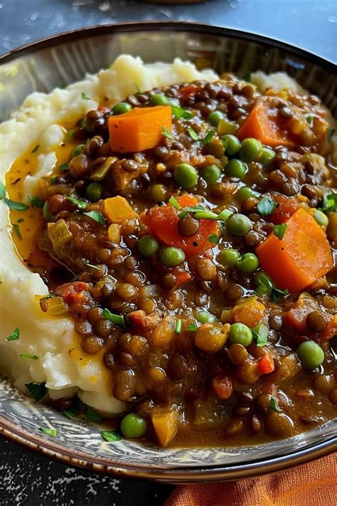 Lentil Stew Over Mashed Potatoes Kale And Lentil Stew With Mashed
