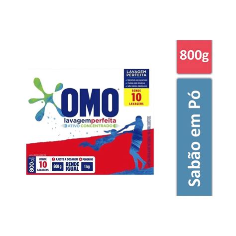 Sabão Em Pó Lava Roupas Omo Lavagem Perfeita 800g Day 2 Day