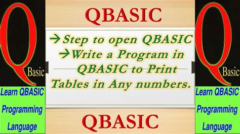 Write A Qbasic Program To Print Table Of Any Number Youtube