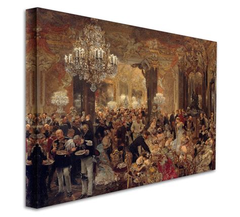 Adolph Menzel The Dinner At The Ball 1878 Museum Quality Rolled Oil