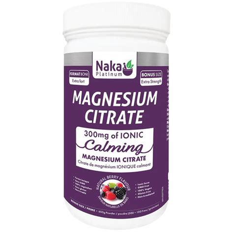 Naka Magnesium Citrate Calming Powder 300mg Ionic Magnesium Vitamartca