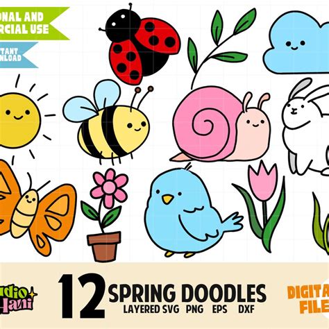 Spring Doodles Etsy