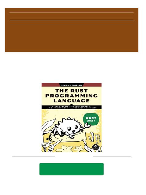 Instant Ebooks Textbook The Rust Programming Language 2nd Edition Steve Klabnik Download All