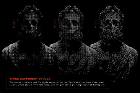 1369 图片波点化半调图像ps动作 hyperpix bitmapper convert image to bitmap 果觅网