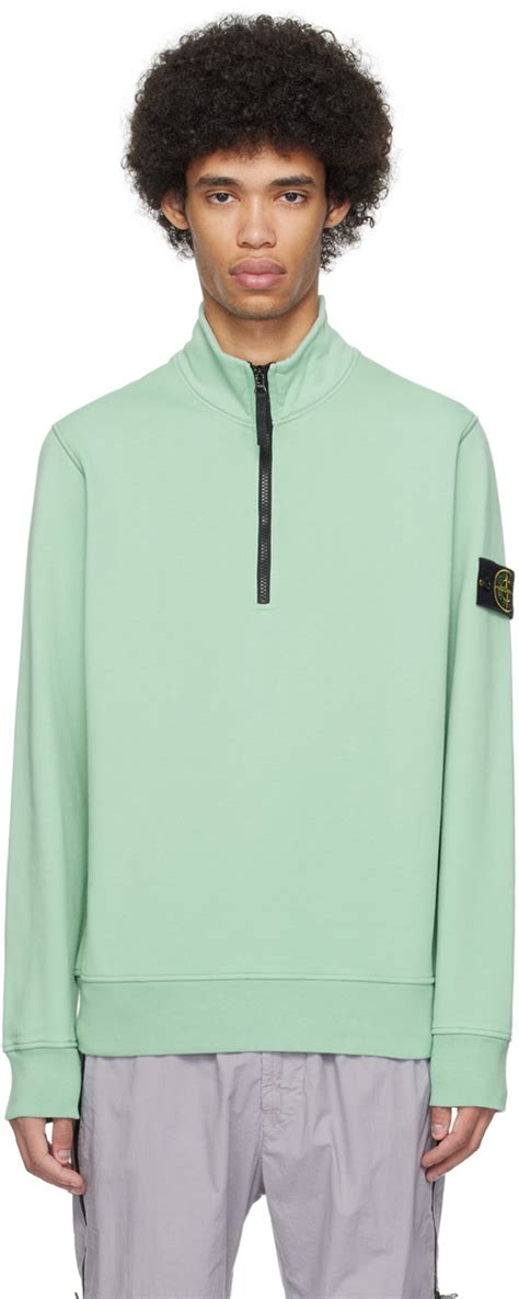 Stone Island Green Half Zip Sweatshirt Stone Island