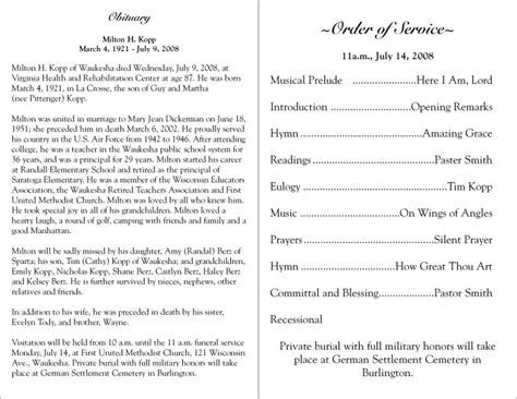 Personalized Funeral Program Samples