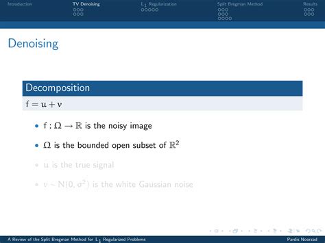 A Review Of The Split Bregman Method For L1 Regularized Problems Ppt