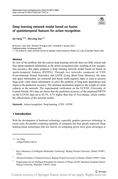 Deep Learning Network Model Based On Fusion Of Spatiotemporal Features For Action Recognition