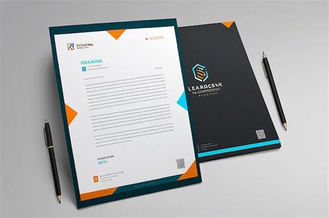 현대적이고 미니멀한 기업 서신 디자인 템플릿 프리미엄 Ai 생성 이미지