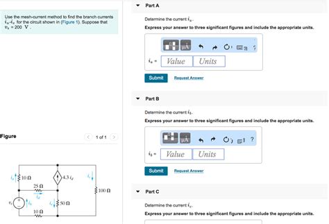 solved part a use the mesh current method to find the branch