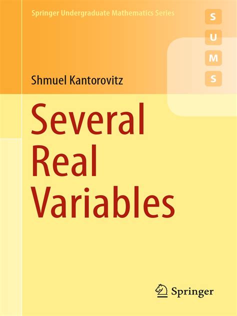 Several Real Variables By Shmuel Kantorovitz Pdf Integral Norm
