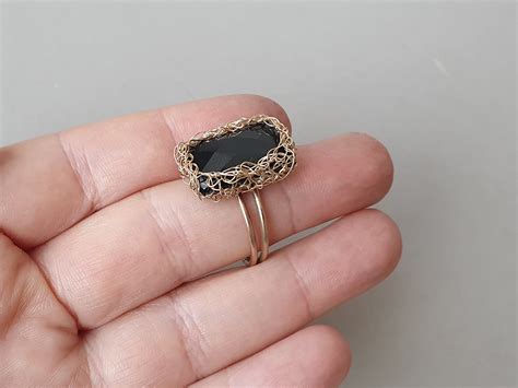 Inel Aur Filat Si Onix Negru Bijuterii Unique Design