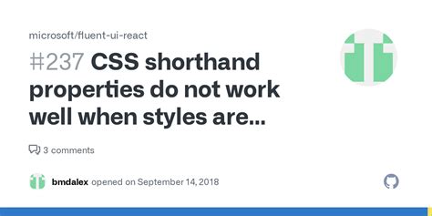 Css Shorthand Properties Do Not Work Well When Styles Are Overwritten · Issue 237 · Microsoft