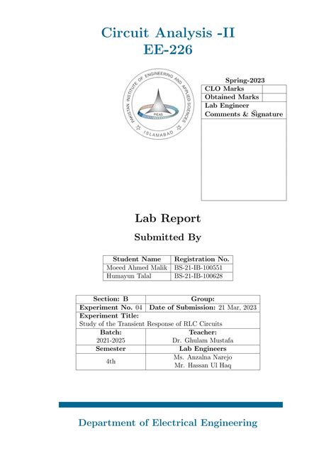 SOLUTION Transient Response Of Rlc Circuits Studypool