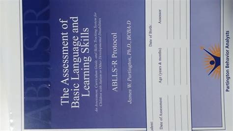 Pdf Download The Assessment Of Basic Language And Learning Skills Ablls R Protocol Written By