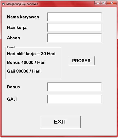 The Beauty Of Sharing Program Menghitung Gaji Karyawan Visual Basic 6