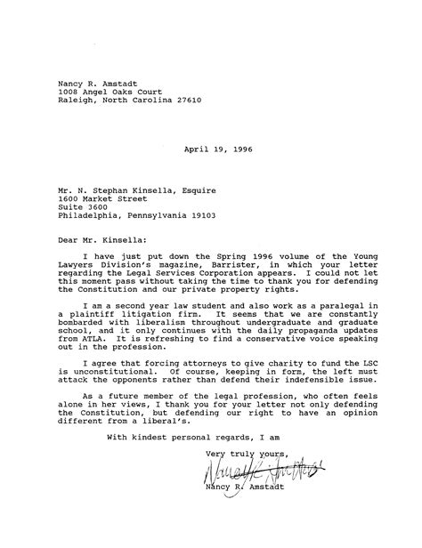 Letter To Editor Re Legal Services Corporation Barrister Magazine 1996