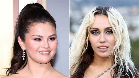 Selena Gomez And Miley Cyrus Are Both Wearing Very Y K Eye Shadow In Their New Music Videos