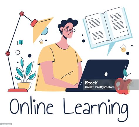 온라인 홈 스쿨 스터디 교육 학생 대학 학습 훈련 추상적 인 개념 벡터 그래픽 디자인 일러스트 레이 션 교습에 대한 스톡 벡터