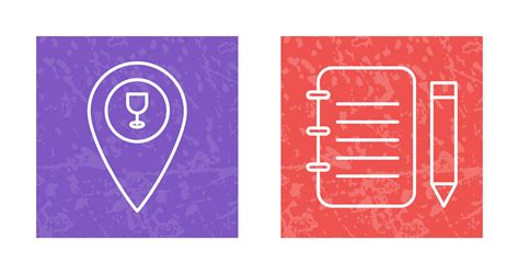 Bar Location And Notepad Icon Vector Art At Vecteezy