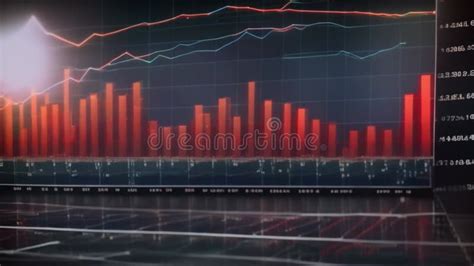 Financial Data Visualization With Red And Blue Lines On A Dark Background Stock Video Video Of