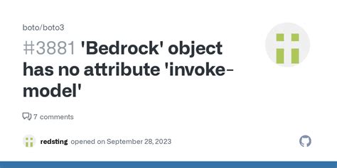 bedrock object has no attribute invoke model · issue 3881 · boto boto3 · github
