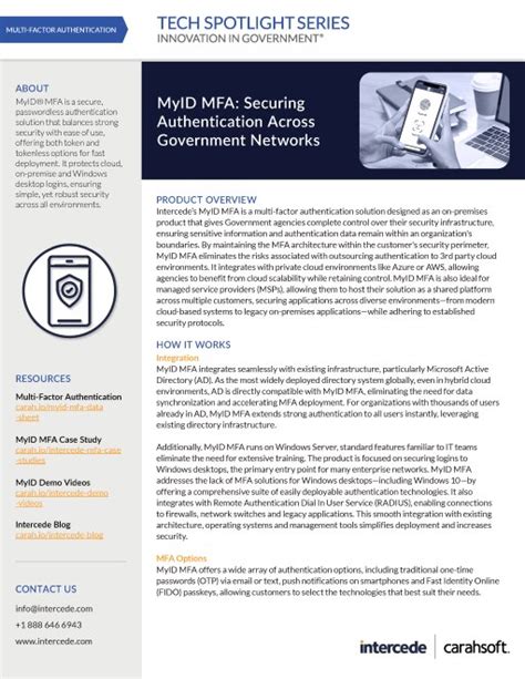 Intercede Myid Mfa Securing Authentication Across Government Networks