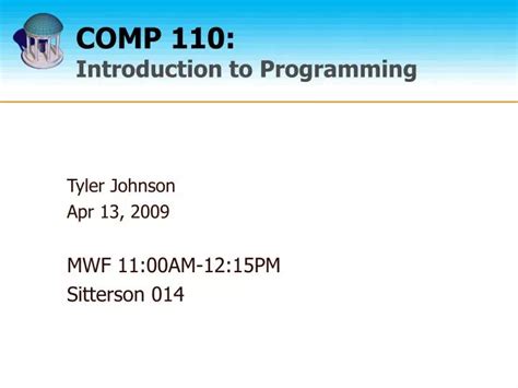 Ppt Comp 110 Introduction To Programming Powerpoint Presentation