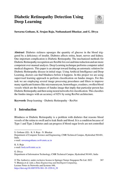 Pdf Diabetic Retinopathy Detection Using Deep Learning