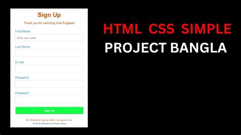 basic html and css form bangla real world project bangla youtube