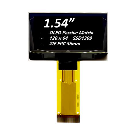 Passive Matrix 1 54 Inch Oled Dispaly Module Ssd1309 Zif Fpc 36mm 128x64 Pixel